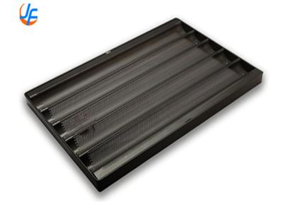 China RK Bakeware China Foodservice 5 Rows Aluminum Nonstick Perforated Baguette Tray for sale