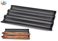 China RK Bakeware China Foodservice 5 Slots Perforated Aluminium Baguette Baking Tray / French Bread Pan for sale