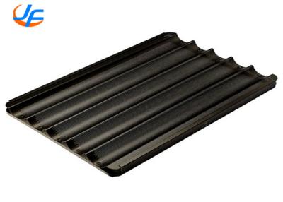 China RK Bakeware China Foodservice Chicago Metallic 5 Loaf Glazed Uni Lock NSF Aluminium Baguette Baking Trays for sale