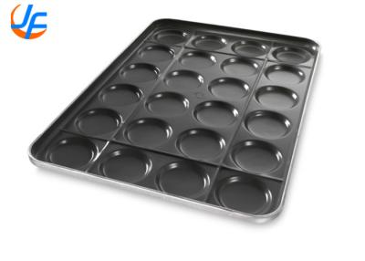 China RK Bakeware China Foodservice 42495 Chicago Metallic Aluminized Steel 24 Mold 1.95 oz. Hamburger Bun Tray/Muffin Top Pan for sale