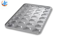 China RK Bakeware China Foodservice 42495 Chicago Metallic Aluminized Steel 24 Mold 1.95 oz. Hamburger Bun Tray/Muffin Top Pan for sale