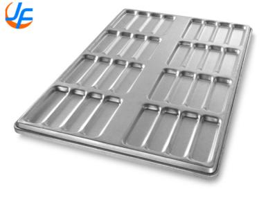 China RK Bakeware China-52435 Glazed Nonstick 18 Mold Aluminized Steel Hot Dog Bun Pan Tray for sale