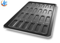 China RK Bakeware China-52435 Glazed Nonstick 18 Mold Aluminized Steel Hot Dog Bun Pan Tray for sale