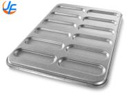 China RK Bakeware China Foodservice 22100 Glazed New England Aluminized Steel Hot Dog Bun Pan Tray for sale