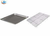 China RK Bakeware China-Half Size 16 Gauge Wire in Rim Aluminum Baking Tray with Footed Cooling Rack for sale