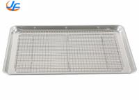 China RK Bakeware China-16 Gauge Wire in Rim Aluminum Sheet Pan with Footed Cooling Rack / Pan Grate for sale