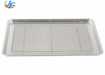 China RK Bakeware China-16 Gauge Wire in Rim Aluminum Sheet Pan with Footed Cooling Rack / Pan Grate for sale