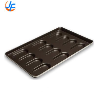 China RK Bakeware China Foodservice Commercial Slicone Glazed Hot Dog Bun Pan For Wholesale Bakeries for sale