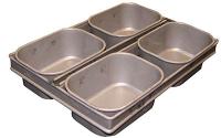 China RK Bakeware China Foodservice NSF 600g Nonstick 4 Straps Farmhouse White Sandwich Bread Tin for sale