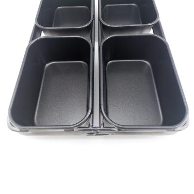 China RK Bakeware China Foodservice NSF 600g Nonstick 4 Straps Farmhouse White Sandwich Bread Tin for sale