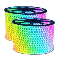 China 100m RGB Strip Light IP65 Waterproof Warm White LED WiFi Remote Control DMX Compatible Flexible Design for Landscape Use for sale