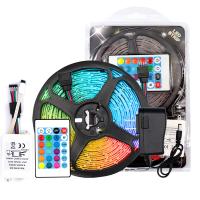 China Hot Sell Smd3528 2835 300leds Rgb 5m Set Ip65 Color Remote Controller Led Strip Light Set For Party for sale
