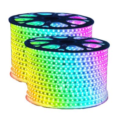 China 100m RGB Strip Light for Landscape Waterproof Warm White LED WiFi Remote Control DMX Compatible for sale