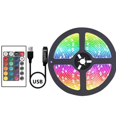 China High CRI Ra 80 5m RGB Smart Strip Light Set With 24Keys Bluetooth 5V RGB SMD 5050 LED for sale