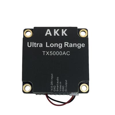 China AKK 5W 5.8GHz Ultra Long Range FPV Video Transmitter with Smart Audio Support - 36x36mm Size, 25g Weight for sale