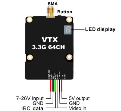 China Ultra Long Range 3.3G 6W VTX Drone Video Transmitter Switchable Power 2000mW/6000mW UAV VTX 64CH Image Transmission Shenzhen Kimpok Made for sale