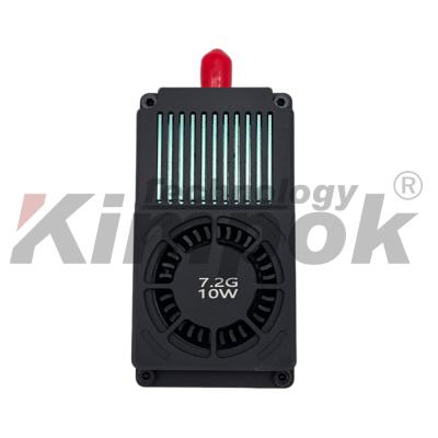 China Kimpok 10W 7.2G FPV VTX 64CH 6.1–7.2GHz Analog Video Transmitter IRC Tramp OSD Long Range UAV for sale