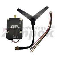 China 3.3GHz 64CH 3W High Power FPV Video Receiver Drone Analog Image Transmission Module for sale