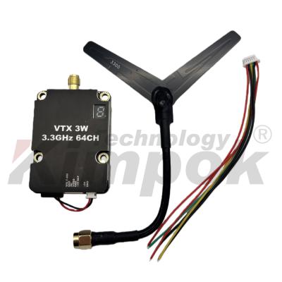 China 3.3GHz 64CH 3W High Power FPV Video Receiver Drone Analog Image Transmission Module for sale