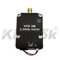 China 3.3GHz 64CH 3W High Power FPV Video Receiver Drone Analog Image Transmission Module for sale