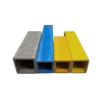 China High Strength FRP GRP Shaped Profiles Square Fiberglass Tube For Traffic Barrier Post for sale