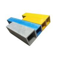 China High Strength FRP GRP Shaped Profiles Square Fiberglass Tube For Traffic Barrier Post for sale
