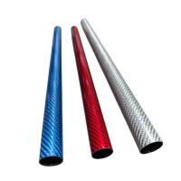 China Corrosion Resistance Roll Wrapped Tube Colorful Carbon Fiber Tubing For Equipment Shaft for sale