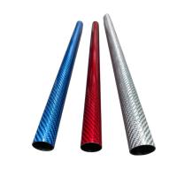 China Corrosion Resistance Roll Wrapped Tube Colorful Carbon Fiber Tubing For Equipment Shaft for sale