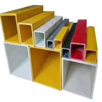 China Square Profile FRP Pultruded Tube High Strength Lightweight Fiberglass Thermal Insulation GRP Structural Component for sale