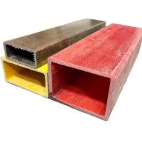 China Square Profile FRP Pultruded Tube High Strength Lightweight Fiberglass Thermal Insulation GRP Structural Component for sale