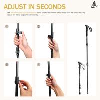 China Adjustable Lightweight Carbon Fiber Telescopic Hiking Pole 3-Section with EVA Foam Grip 65-135cm for sale