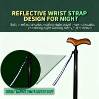 China 3K Carbon Fiber Walking Cane Wenge Wood Handle Adjustable 64-100cm 2 Section Portable Collapsible Cane for sale