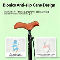 China 3K Carbon Fiber Walking Cane Wenge Wood Handle Adjustable 64-100cm 2 Section Portable Collapsible Cane for sale