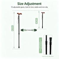 China 3K Carbon Fiber Walking Cane Wenge Wood Handle Adjustable 64-100cm 2 Section Portable Collapsible Cane for sale