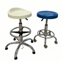 China ESD Anti-static Fiberglass Laboratory Chair Height Adjustable FRP Plastic Work Stool With Foot Ring Wholesale for sale