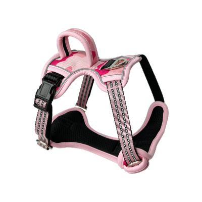 China Soft padded adjustable cat harness featuring reflective strips for enhanced visibility and safety during nighttime walks for sale