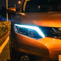 China 14-16 X-Trail Headlight Assembly with Modified LED Lens and Running Water Turn Signal for sale