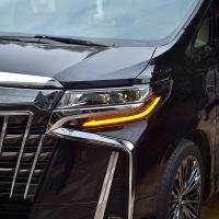 China Modified Japanese Version Three-eye LED Lens Headlight for Toyota Alphard Perfect Fit for sale