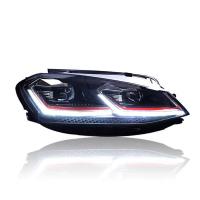 China VW Golf 7 Mk7 2013-2020 Full LED Headlight Red Stripe Dynamic Complete Lamp Assembly for sale