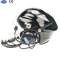 China Black Pilot helmet light Aviation helmet high quality aircraft helmet black color flight helmet 4 size for sale