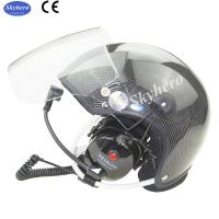 China Carbon fiber Paramotor helmet PPG helmet with high noise cancel headset EN966 certificated for sale