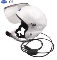 China Noise Cancel PPG  Black Helmet With Full Headset EN966 Certificated Paramotor Helmet China Supplier blue red black for sale