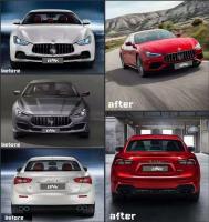 China For Maserati Ghibli 2014-2018 Car Modified Front and Rear Bumper Headlight Taillight Trofeo Performance Body Kit for sale
