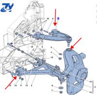 China For Ferrari 458 488 Original Equipment Manufacturer High-quality Front Upper Control Arm Front Lower Control Arm Bushing for sale