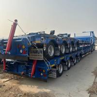 China 20ft 40ft 2 Axles 3Axles Extendable Lowbed Lowboy Flatbed Semi Trailer Truck for Heavy Load for sale