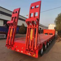China 13T-18T Axle 40 Ft Low Bed Semi Trailer for Heavy Goods and Vehicle Transportation for sale