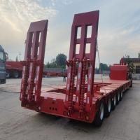 China Steel Suspension Low Flat-Bed Semi-Trailer for Hydraulic Tow Truck 3axle Flatbed for sale