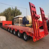 China Customized Size Flatbed Low Bed Semi Trailer with 13T Axle and 120T Max Payload for sale