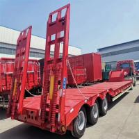 China Truck Trailer 60-100 Tons Heavy Duty Flatbed Low Bed Semi-Trailer for Heavy Equipment for sale
