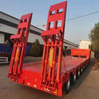 China Truck Trailer 60-100 Tons Heavy Duty Flatbed Low Bed Semi-Trailer for Heavy Equipment for sale